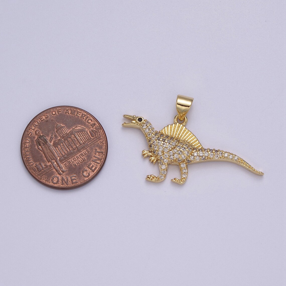 Dinosaur Pendants in Gold Spinosaurus Charm Dino Jewelry in - Etsy