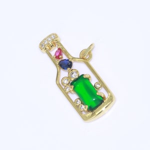Gold Fill Love Spell Charm- Pink Green Glass Powers of Love - Love ...