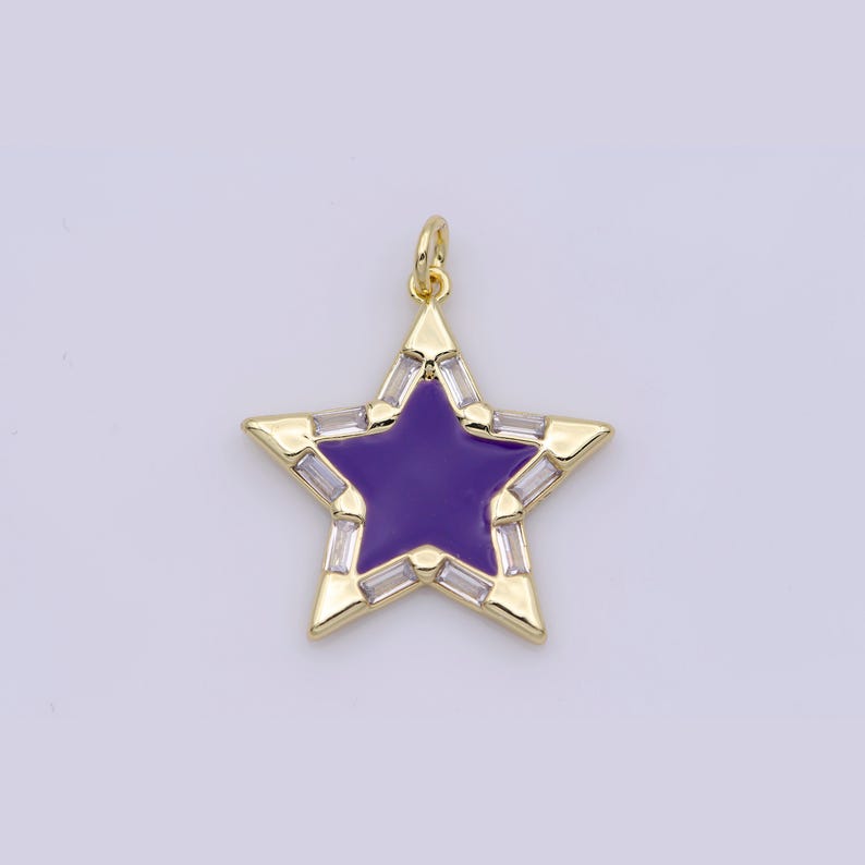 Colorful Enamel Star Charm Pendant, Red Yellow Pink Green Blue Enamel ...