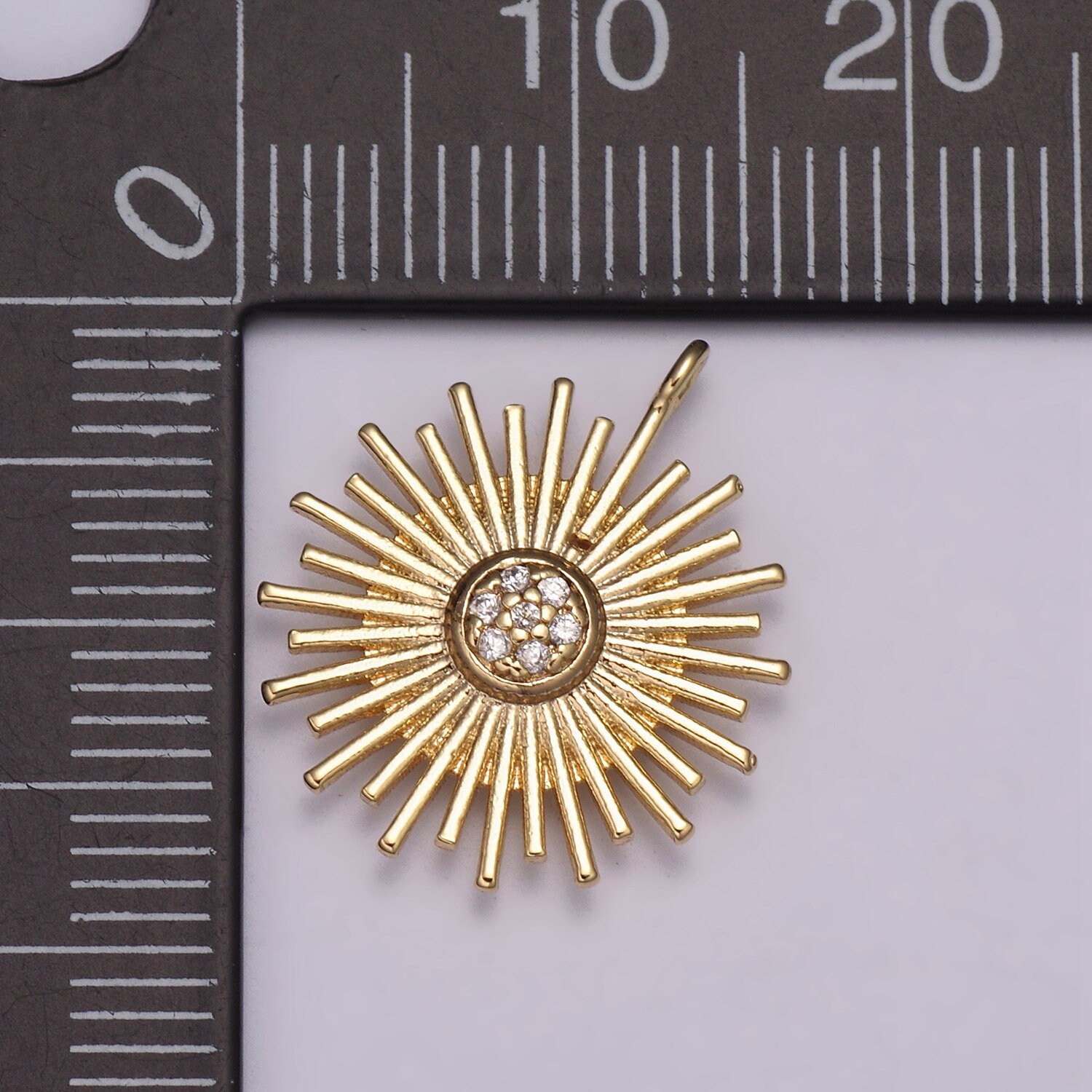 Mini Gold Sun Burst Charm Sun Rays Celestial Charm Sunburst Cz - Etsy