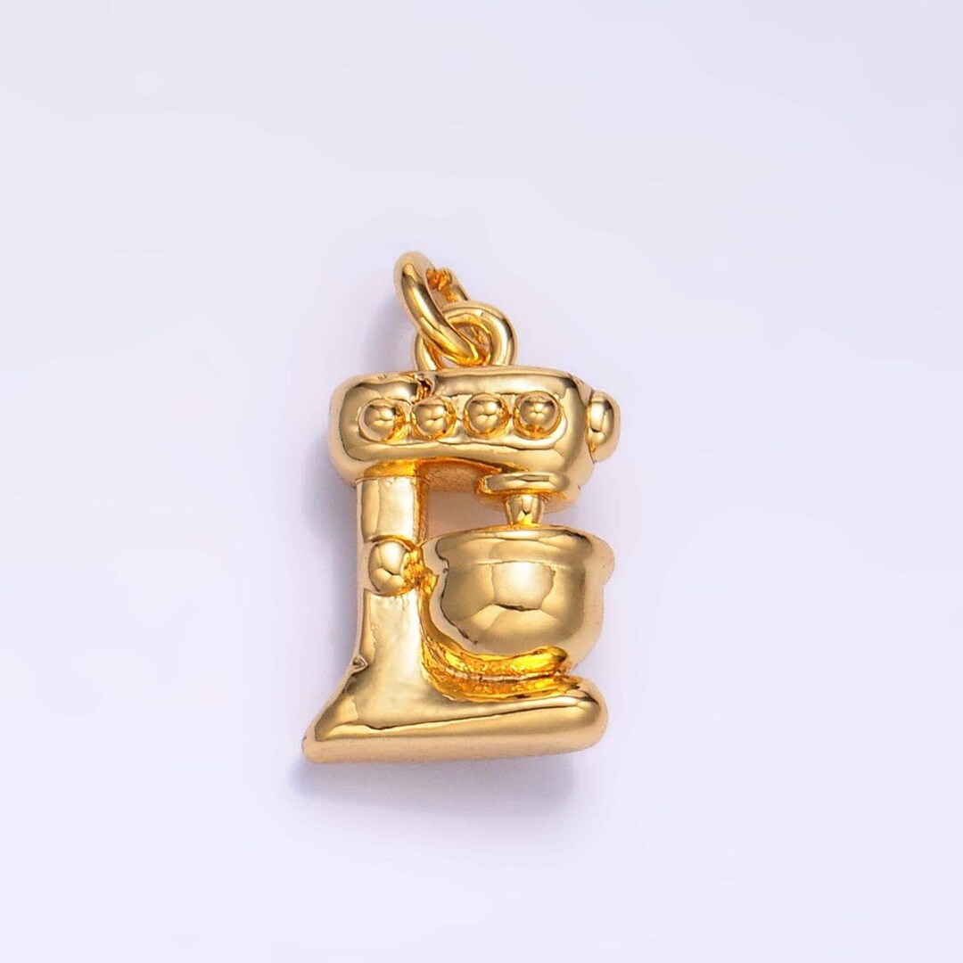 Mini Gold Mixer Pendant 24k Gold Filled Mixer Charm Kitchen Charm Diy ...