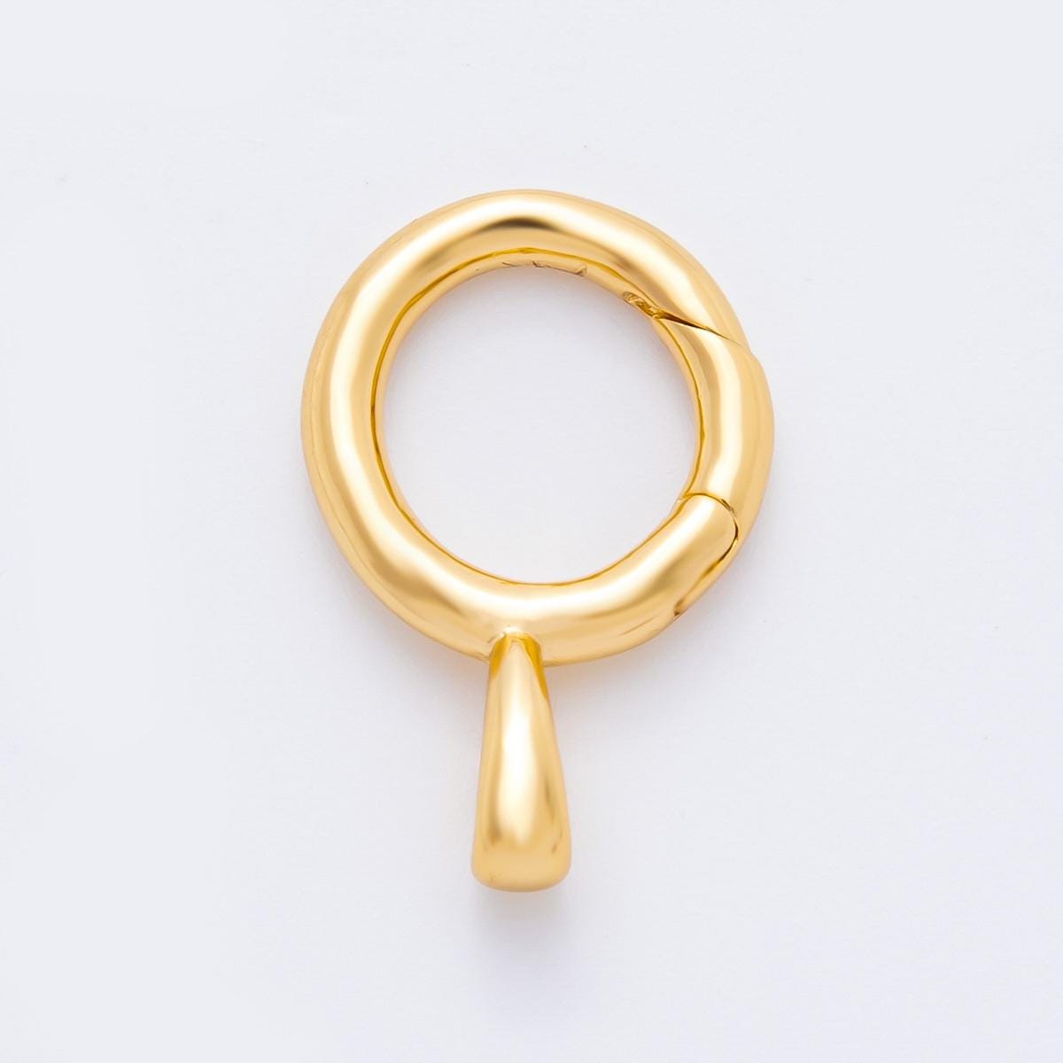 18K Gold Filled 22.5mm Push Gate Round Clasp Pendant Clasps Closure ...