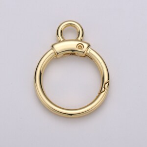 1pc Wholesale Push Spring Ring 24k Gold , Spring Ring for Jewelry ...