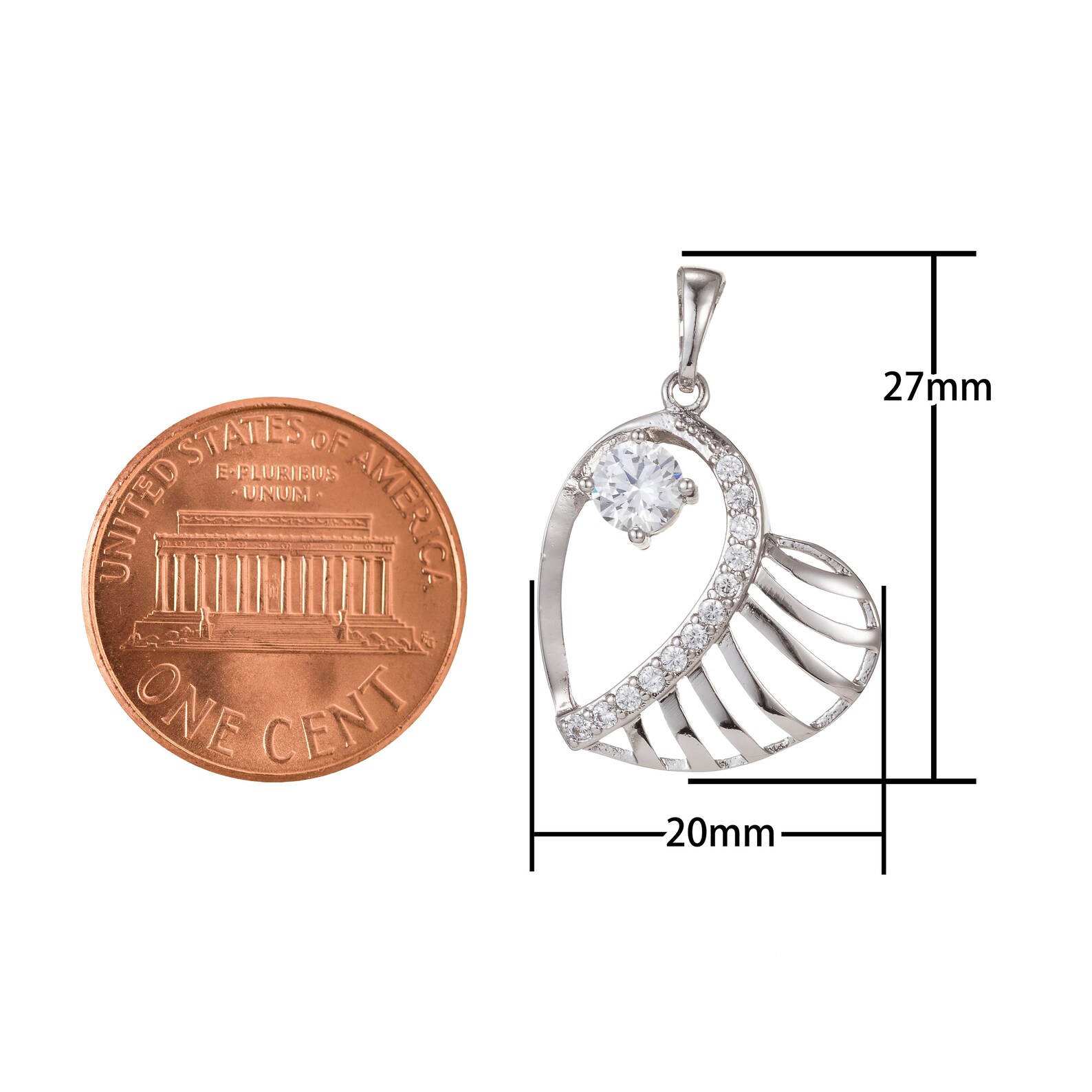 1pc 18k Gold Micro Pave CZ Pendant Charm Hearts With Micro - Etsy