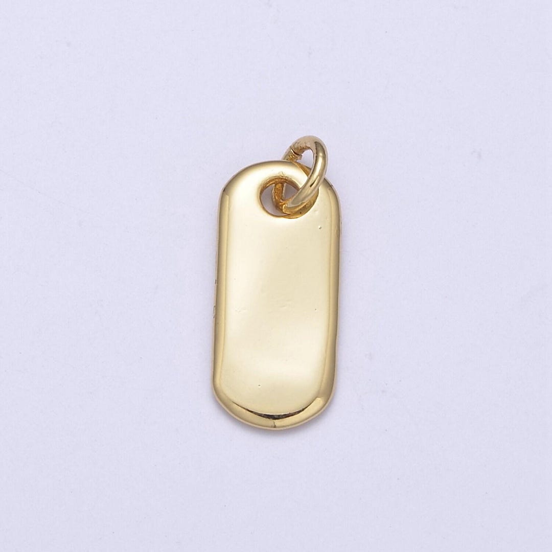 Small Tag Gold Charm Add on Charm for Necklace Bracelet Earring Supply ...