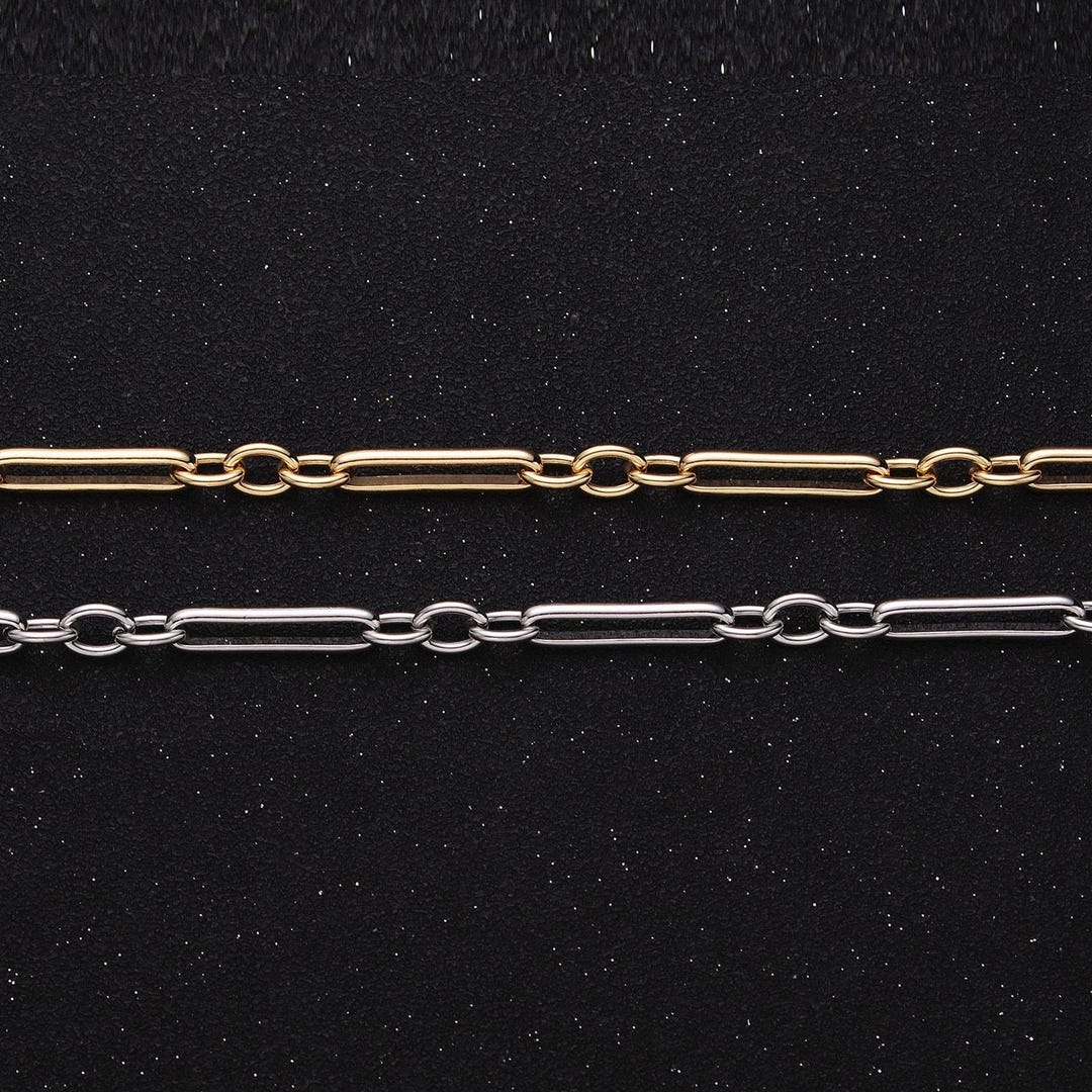 16k Gold Filled Figure Eight Figaro Chain, Silver Figure Eight Chain ...