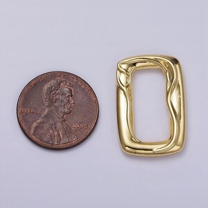 14k Gold Filled Rectangle Gold Molten Charm Abstract Geometric Charm ...