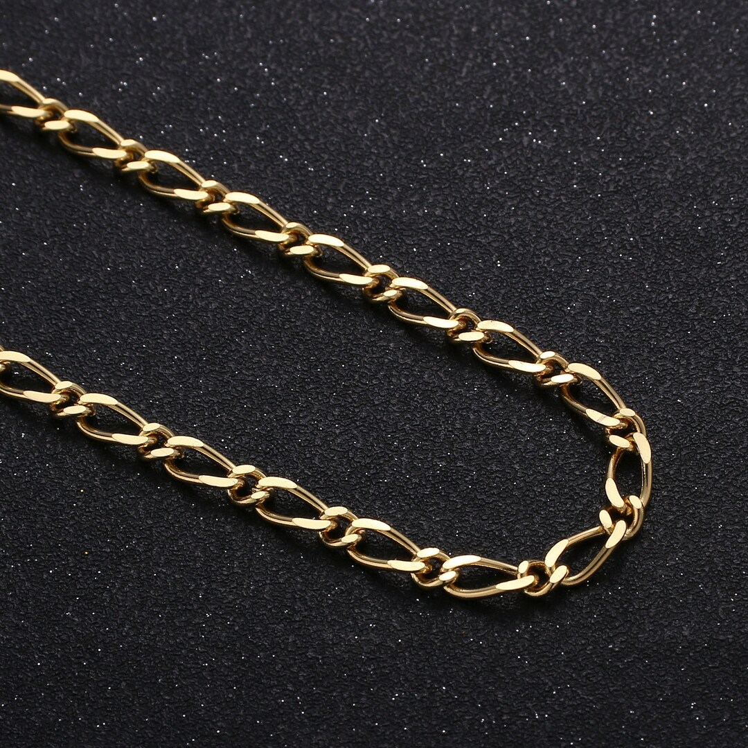 24K Gold Plated Figure 8 Chain by Yard, Gold Figure Eight Chain by Foot ...