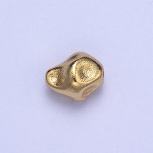 Tiny Gold Abstract Geometric Dented Stones Bead Spacer, Gold Filled ...