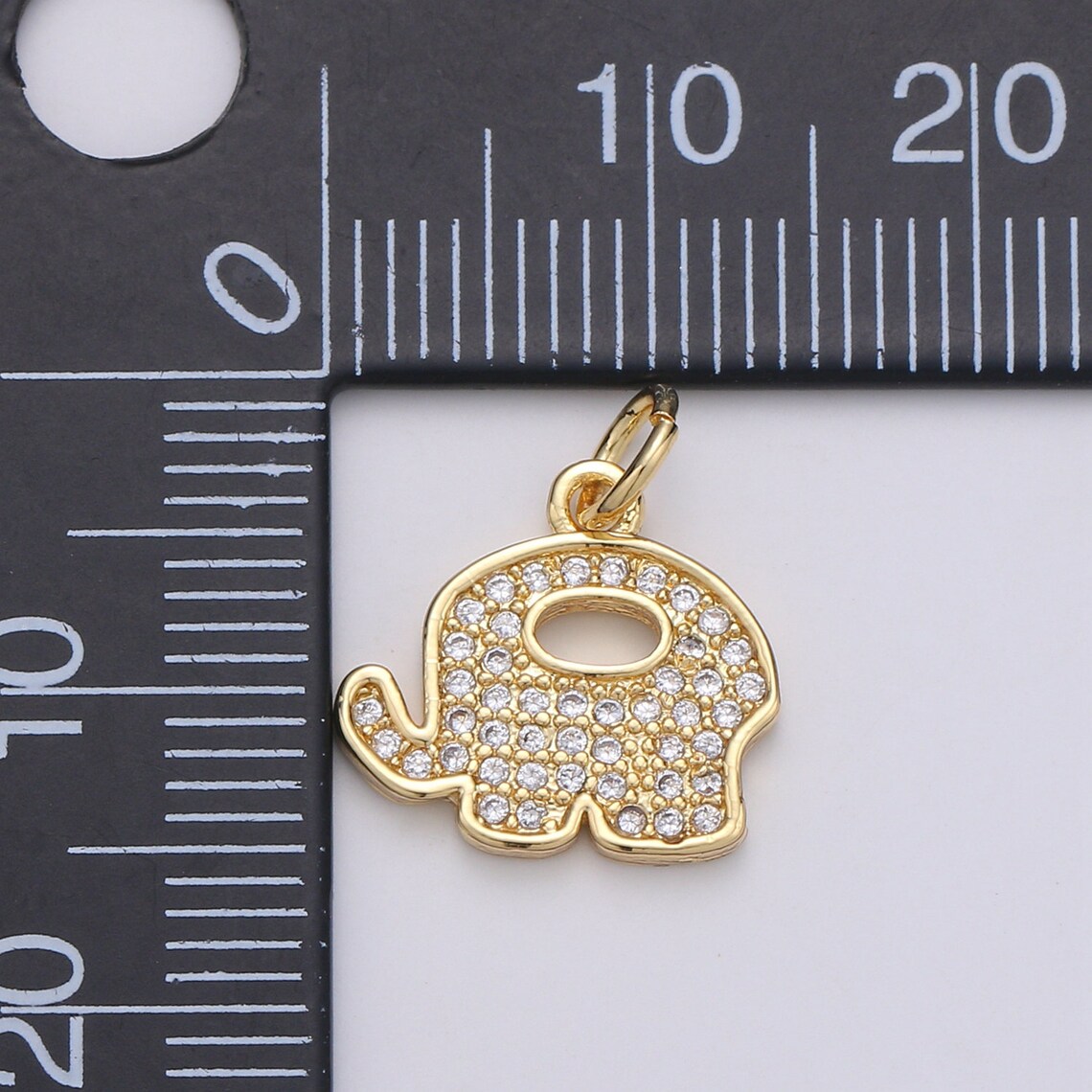 Elephant 14K Gold Charm Good Luck Charms Micro Pave Deity - Etsy