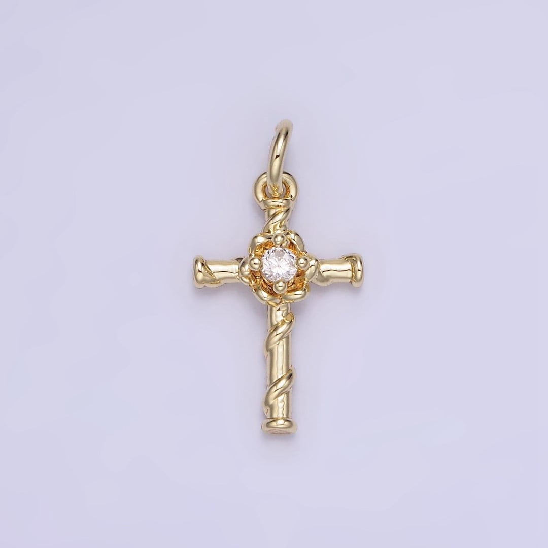 Mini 14k Gold Filled Cross Charm, Dainty Minimalist Cross Pendant, Diy ...
