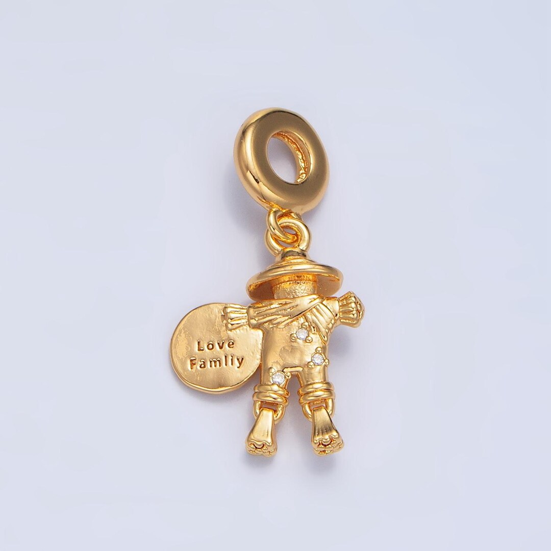 Garden Scarecrow Charm Gold Scarecrow Pendant for Thanksgiving Fall ...
