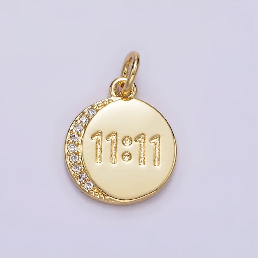 1111 Gold Filled Angel Number Charm 11:11 Angel Number Necklace Charm ...