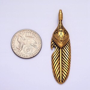 Men Indian Feather Charm Stainless Steel Tribe Charm in Antique Silver ...