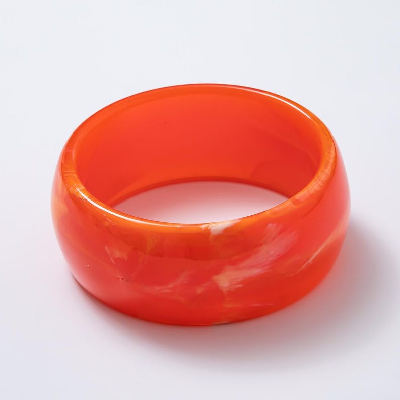 Colorful Chunky Resin Cuff Bracelet Round Bangle Acrylic Statement ...
