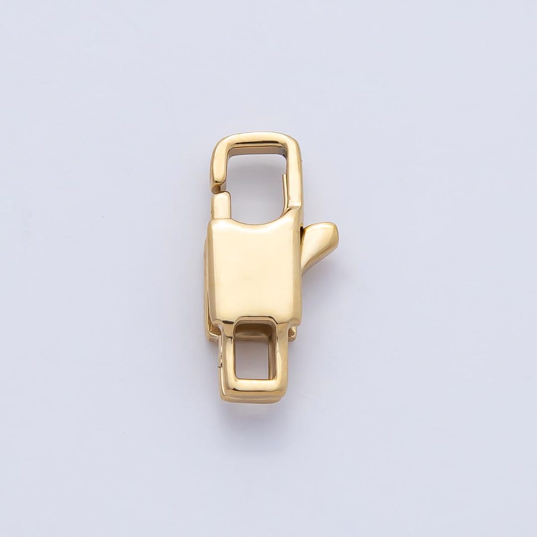 Stainless Steel 14.8mm Minimalist Rectangular Lobster Claw Closure ...