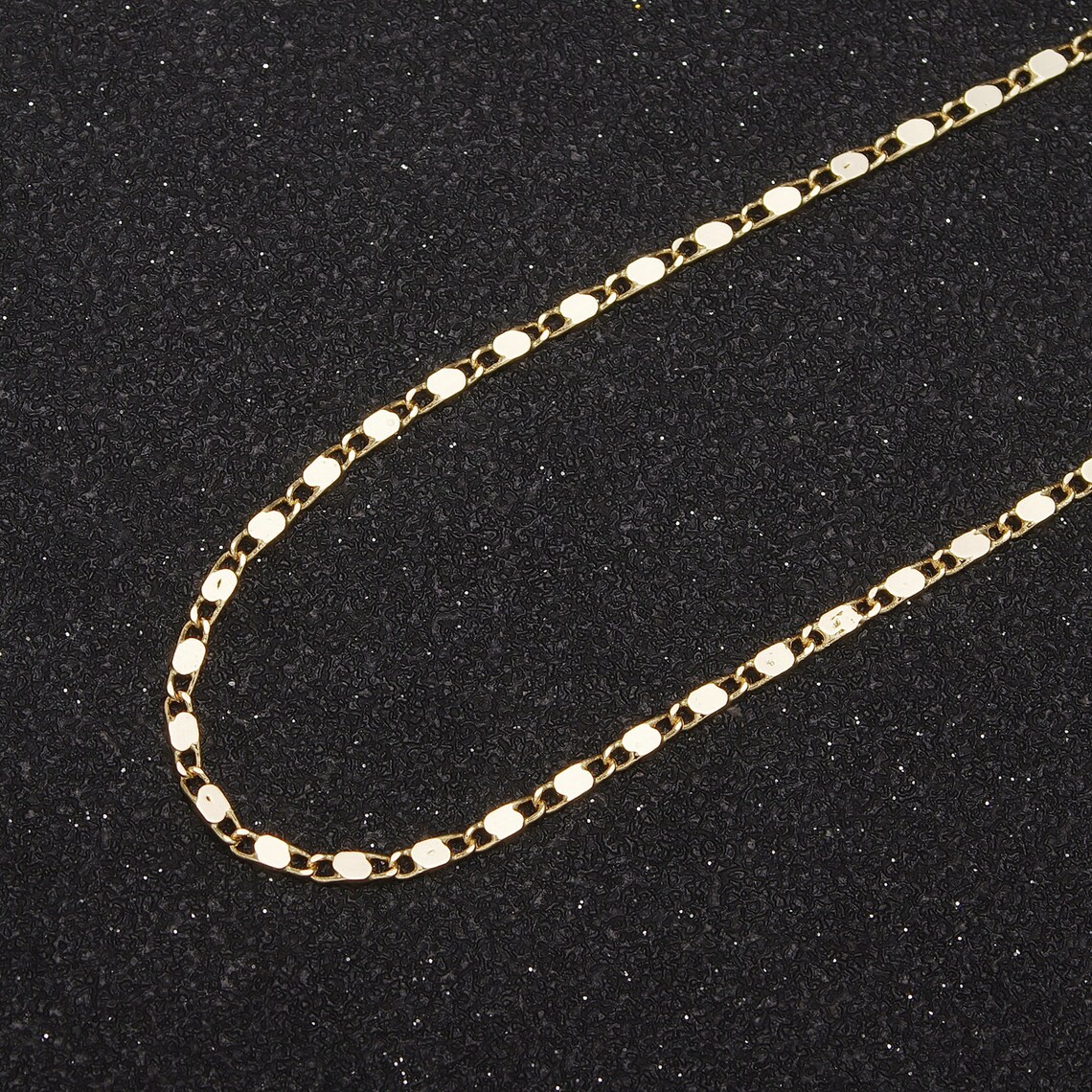 24K Gold Filled Anchor Tube Link Chain by Yard Dainty 1.5mm - Etsy
