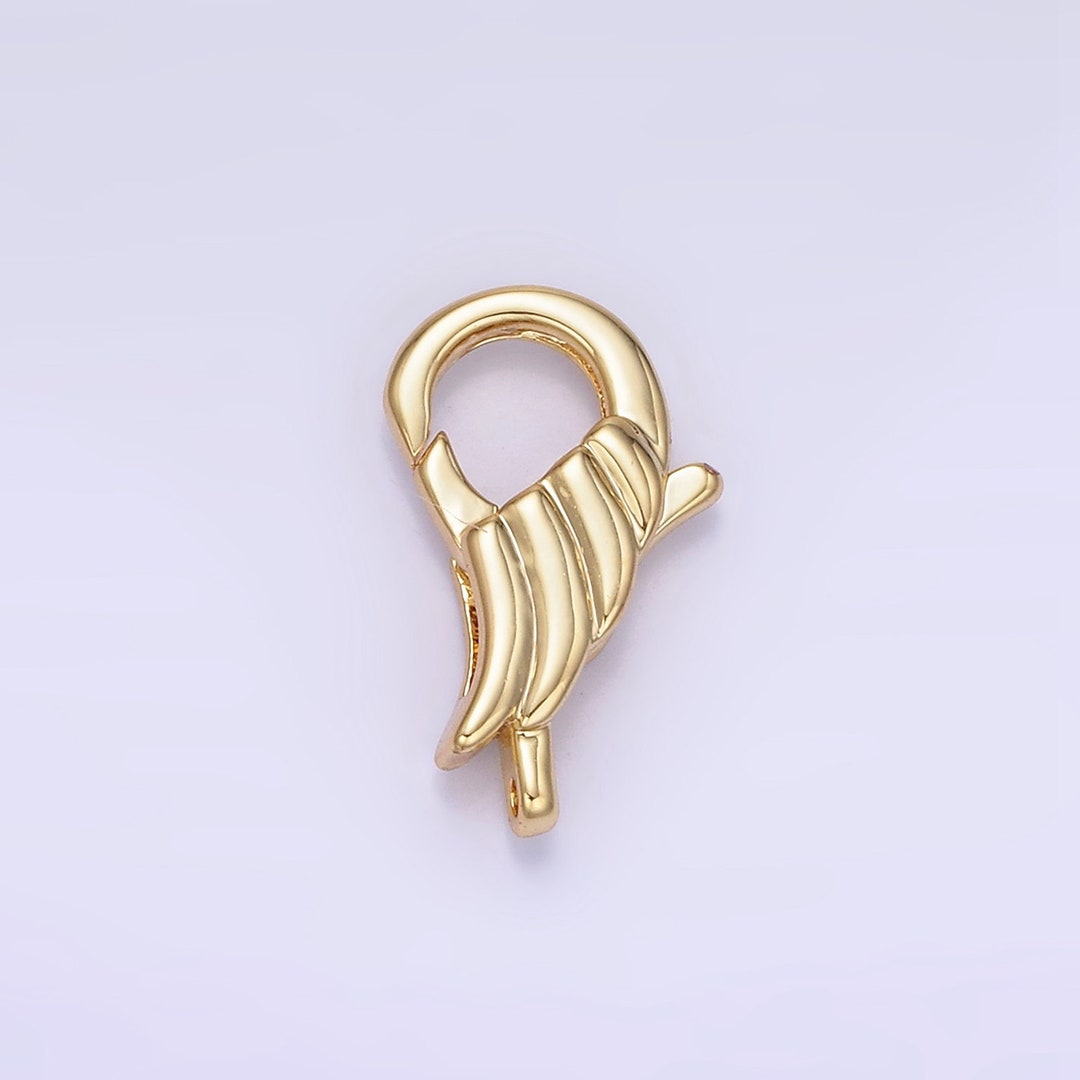 Gold Filled Textured Wing Clasp Tiny Trigger Clasp Unique Design Angel ...