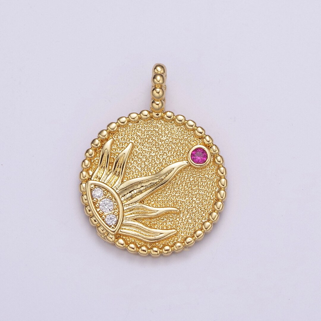 24k Gold Filled Sun Pendant Radiant Rays of Sun Charm Solar System ...