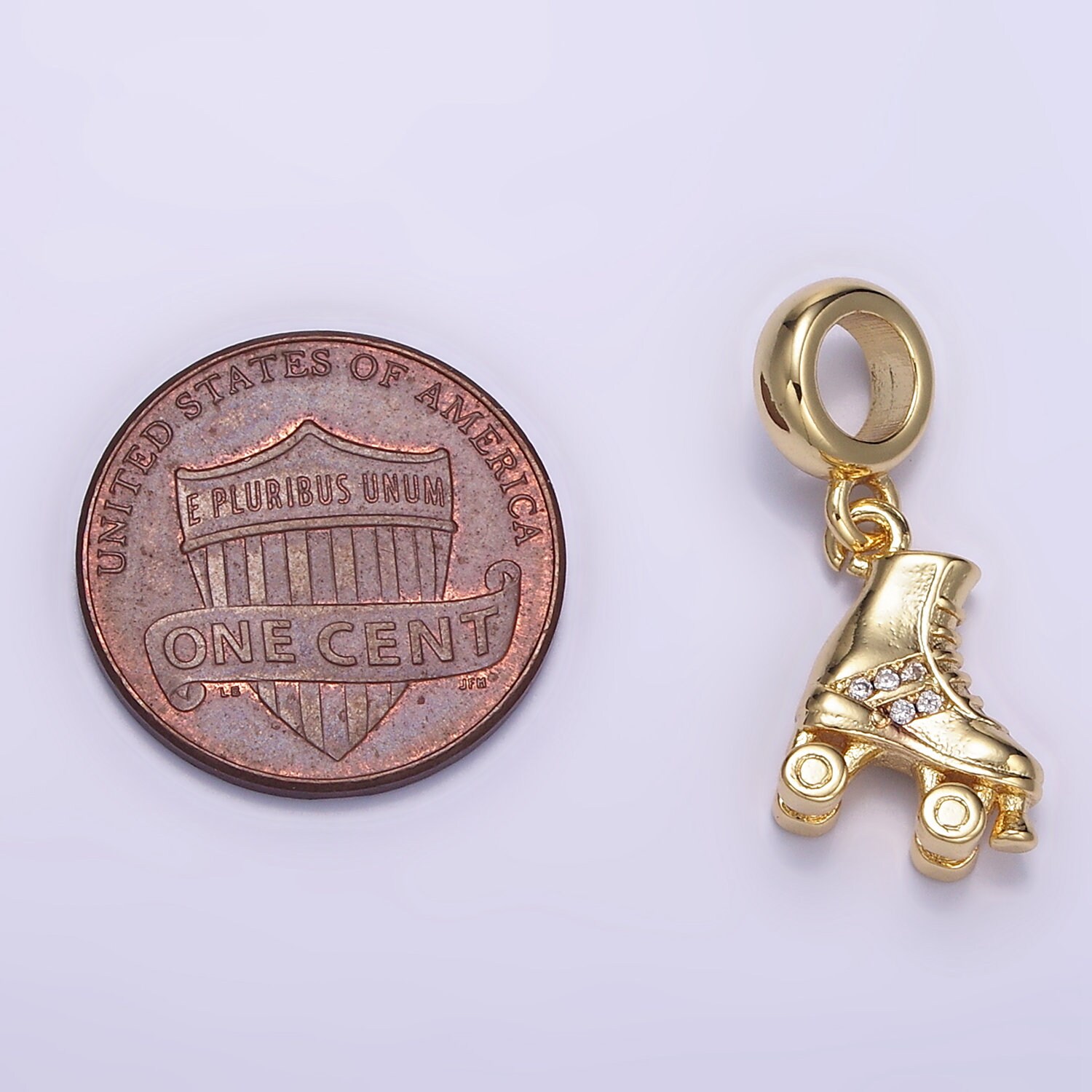 24K Gold Filled Roller Skate Charm for Necklace Bracelet Pendant Fun ...