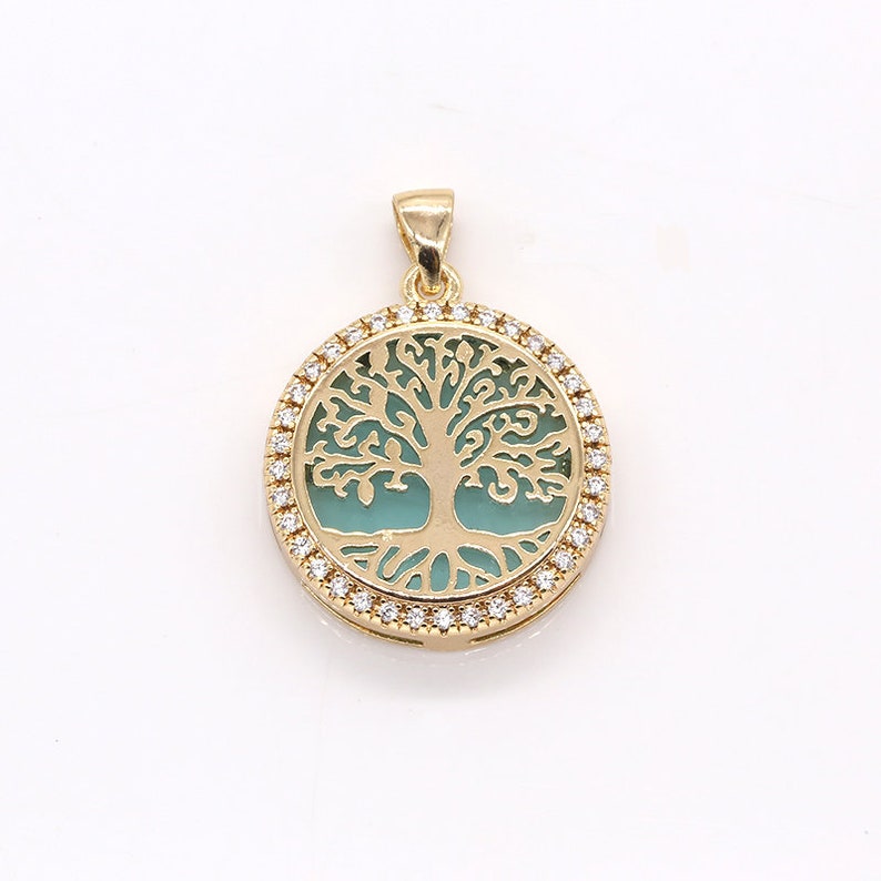 1x Shiny Gold Tree of Life CZ Bohemian Charms Filigree Tree - Etsy