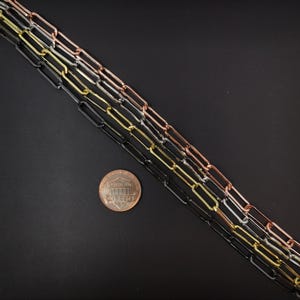 Gold Rolo Cable Paperclip Chain by Yard, Link Cable Rolo Elongate Chain ...