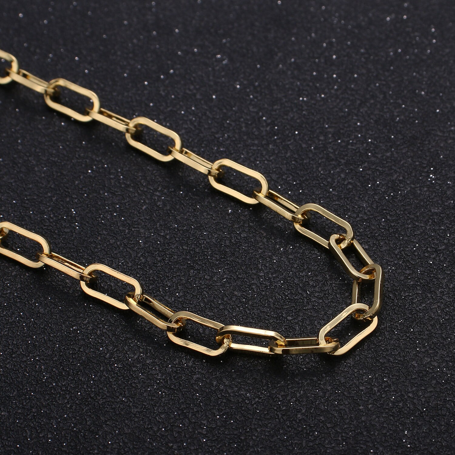 24K Gold Paper Clip Chain by Yard Gold Elongated Chain | Etsy