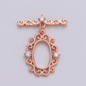 Victorian Style Gold Toggle Clasp Rose Gold , Black, Silver Oval Clasps ...