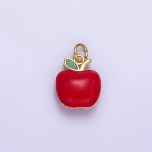 Dainty Gold Apple Charms 24k Gold Filled Apple Pendant Charm Bracelet ...