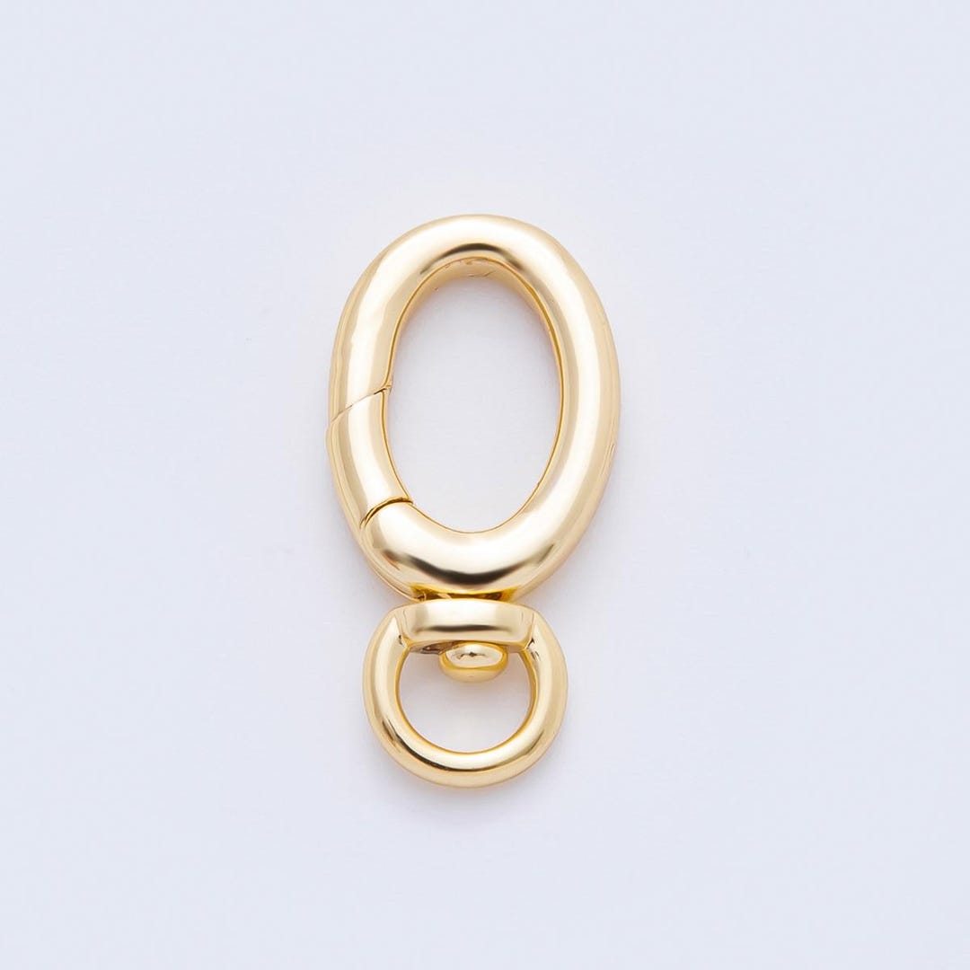 18K Gold Filled 21.5mm Oval Push Gate Clasp Swivel Clasps Closure ...
