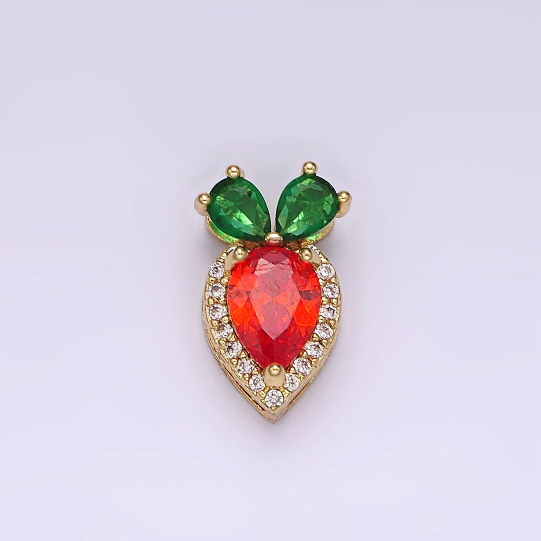 Mini Slider Carrot Charm 14k Gold Filled 13.5mm Orange Carrot Vegetable ...