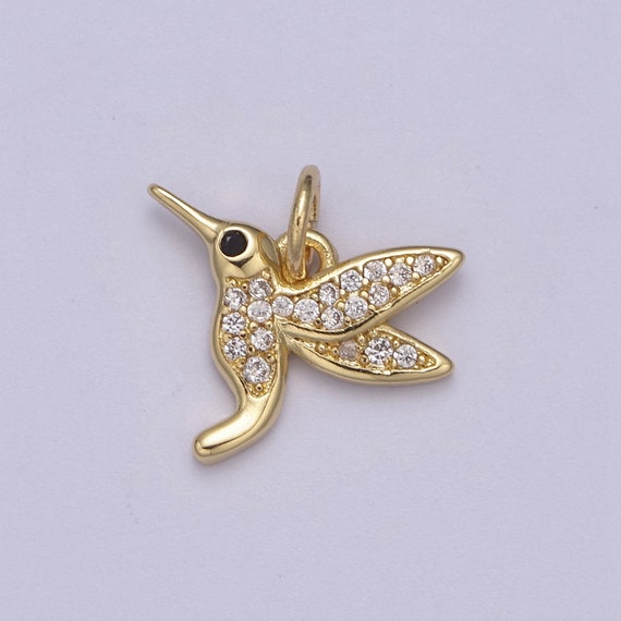 Mini Gold Hummingbird Pendant 14k Gold Filled Bird Colibri | Etsy