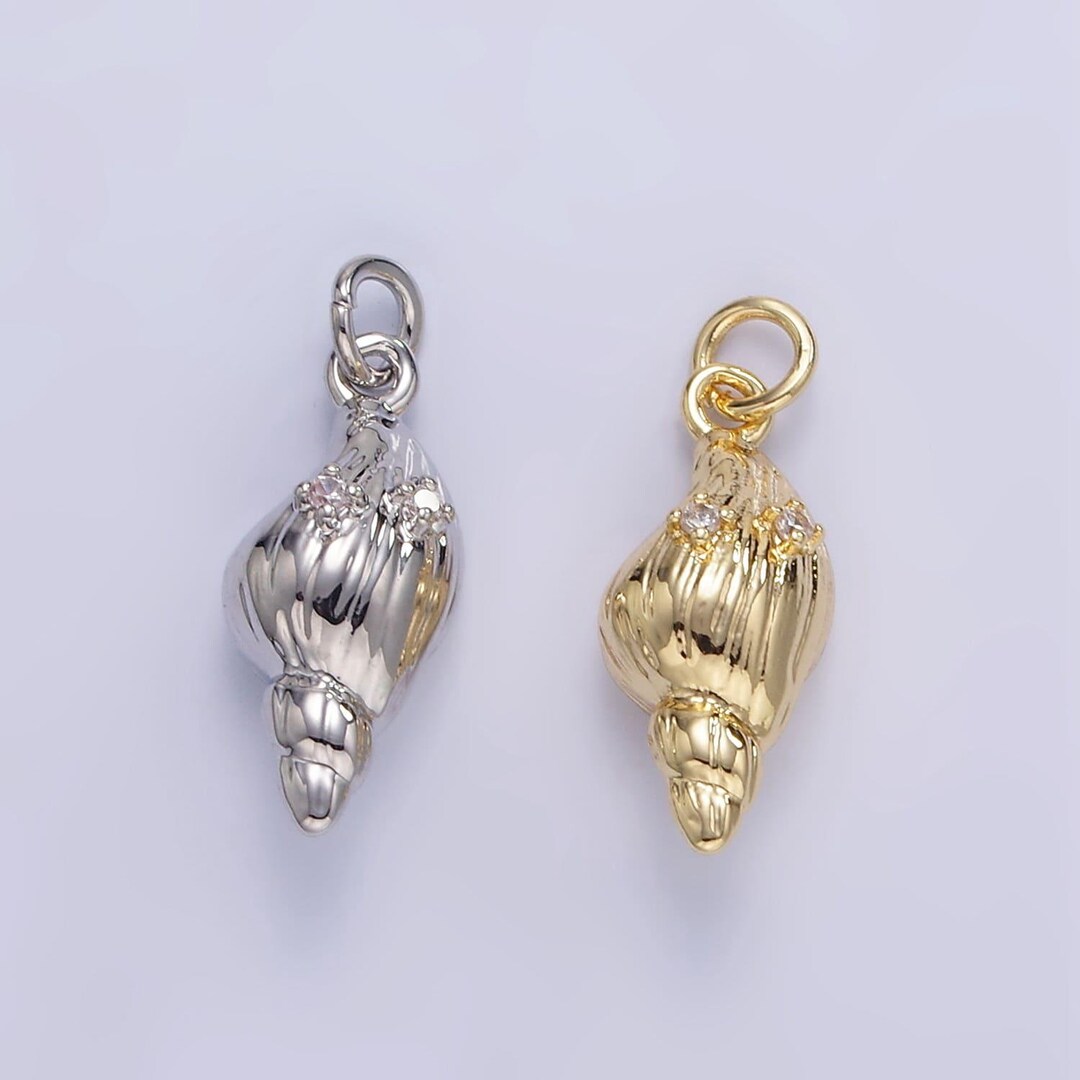 18k Gold Filled Sea Shell Conch Shell Charm E-390 - Etsy