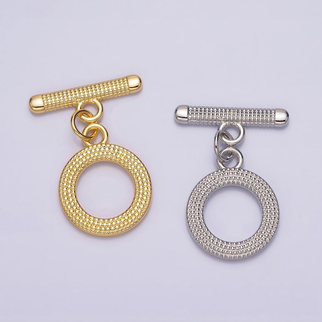 Dainty Textured Classic Gold Toggle Clasps Gold Filled OT Clasp ...