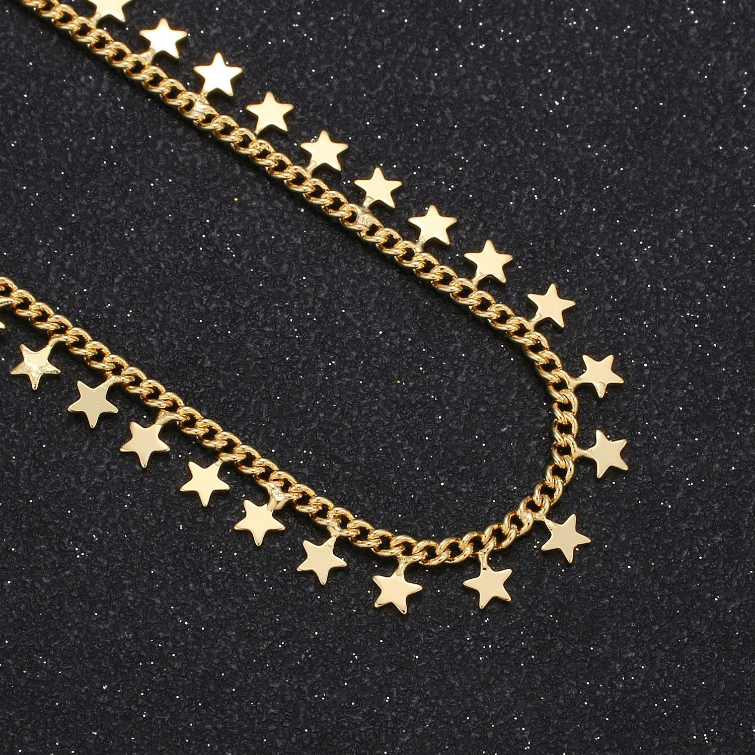 Star Charm 24K Gold Chain by Yard Galaxy Charm Chain - Etsy