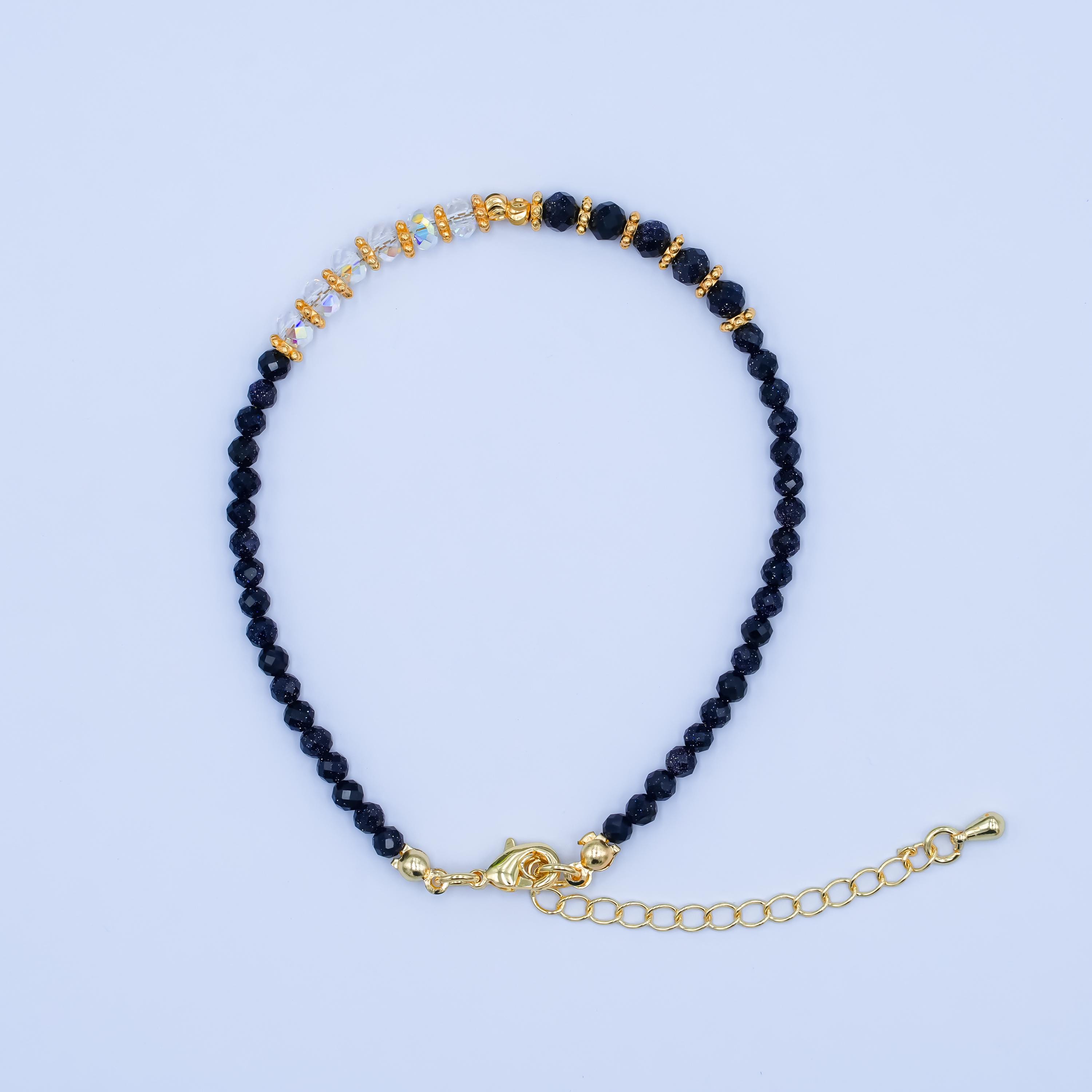 Handcrafted Mix Gemstone Beaded Minimalist Small Glass Beads Bracelet ...