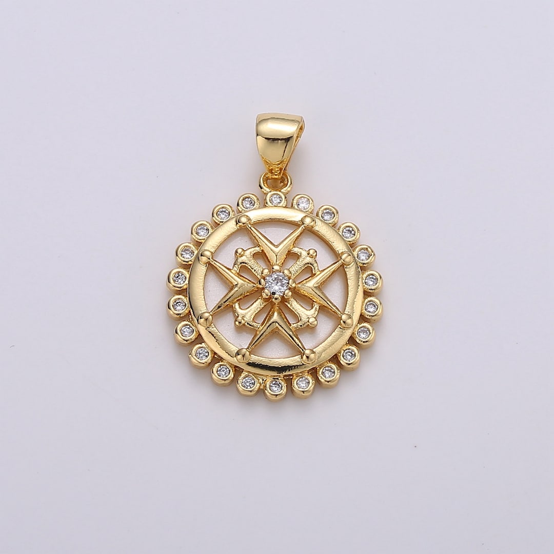 Medallion Charm ,gold Medallion Round Disc Charm,medallion Pendant for ...