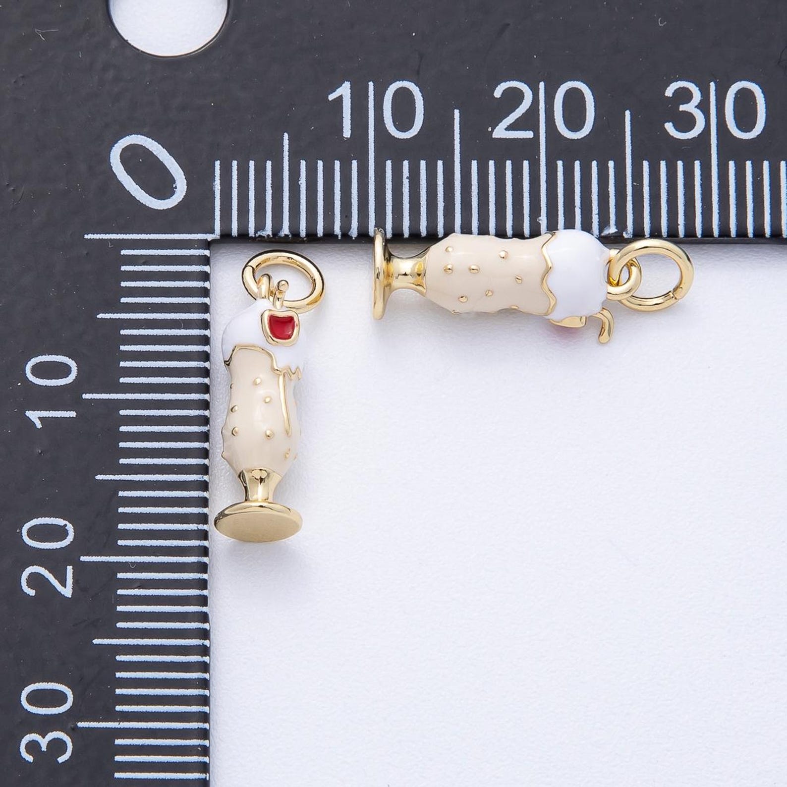 14k Gold Filled Cute Ice Cream Milkshake Charm Sundae Dessert With ...