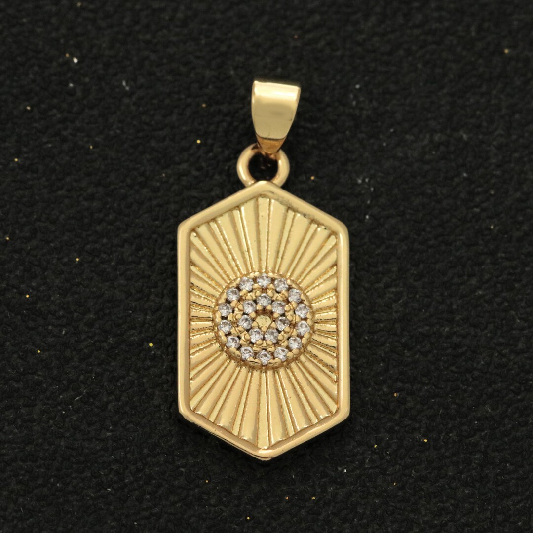 1pc Sun Reflect Gold Pendant Charm, Ray of Light Pendant Charm ...