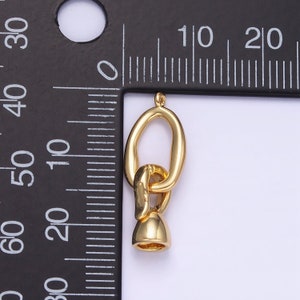Dainty Gold Bail Charm Holder for Rope String Cord With Loop Tube Bails ...