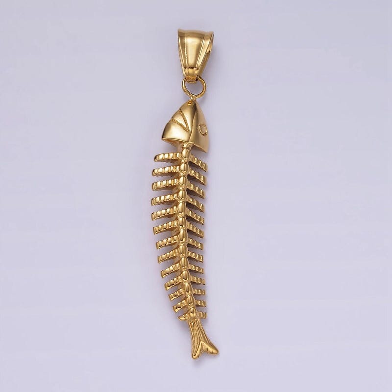 Beaded Fish Bone Pendant - Etsy