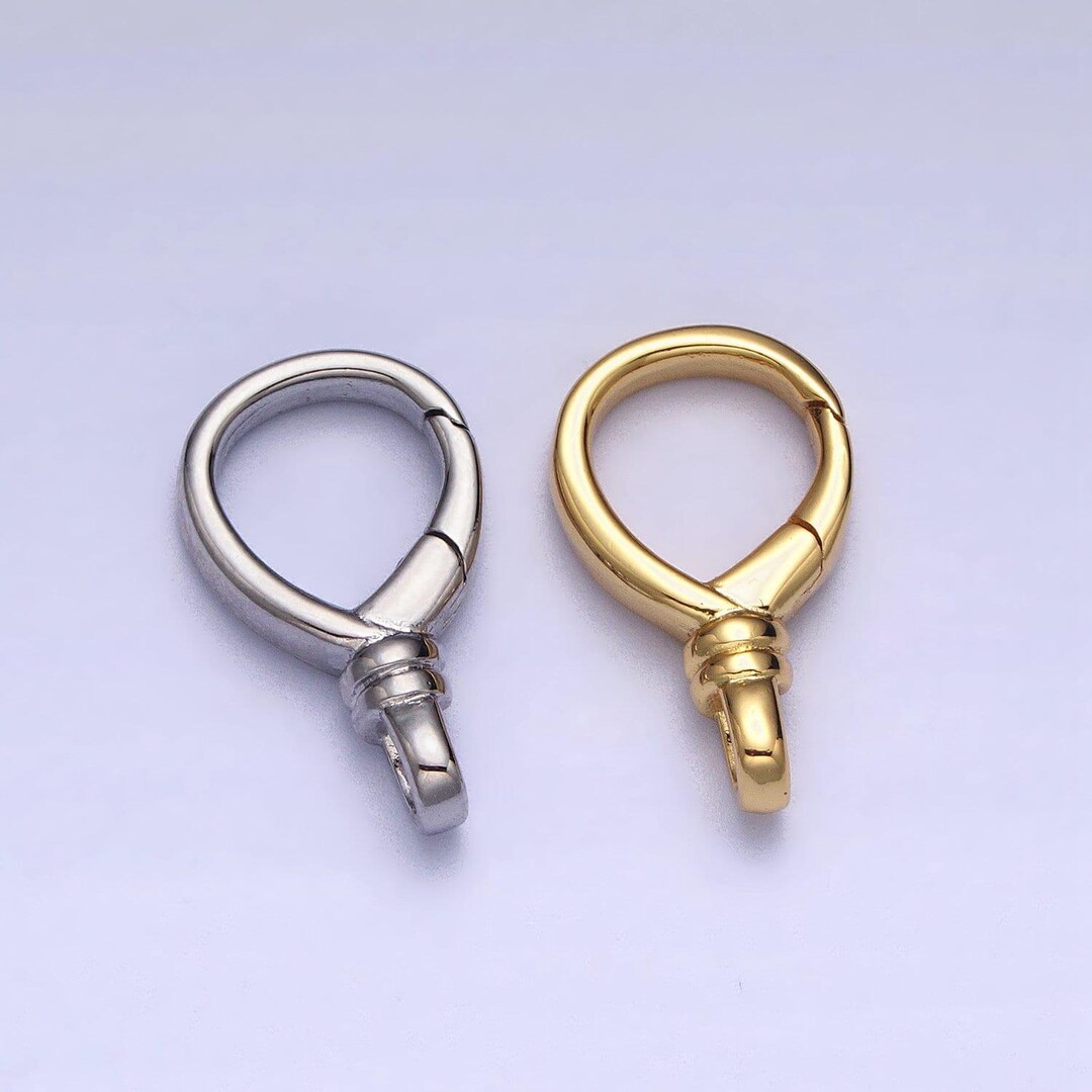 Gold or Silver Push Gate Oval Clasp, Spring Gate Clasp, 11.8x19.5mm ...