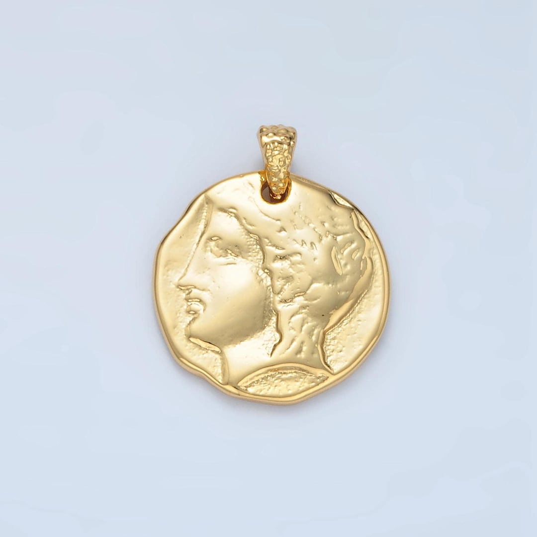 14k Gold Alexander Coin Pendant Ancient Coin Pendant, Greek Emperor ...