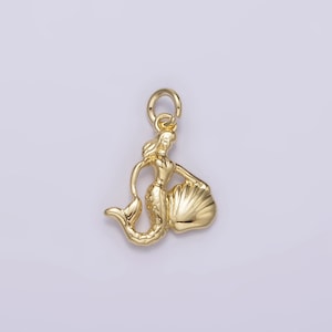 14K Gold Filled Mini Mermaid Clam Sea Shell Add-on Charm AG230 / AG839 ...