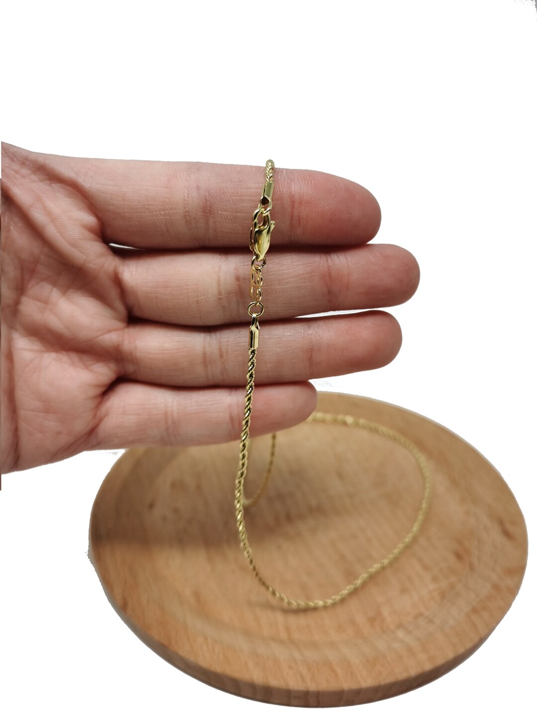 1pc 17.7'' Ready to Use 14K Gold Filled Rope Necklace Chain, Layering ...