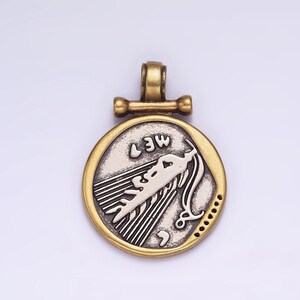 Double Sided Ancient Greek Large Medusa Medallion Necklace Pendant Gold ...