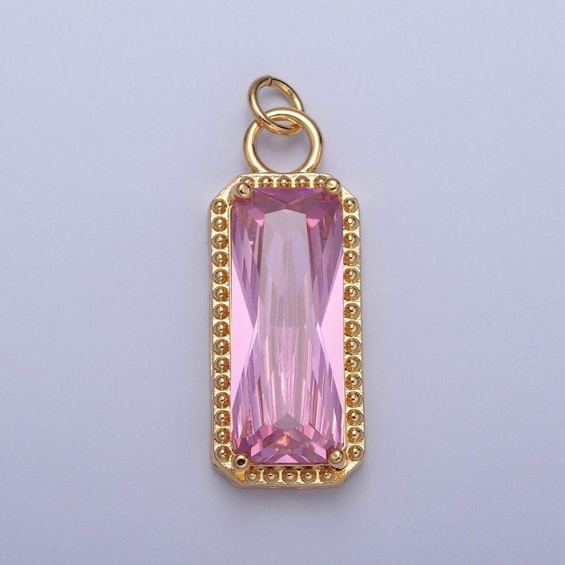24k Gold Filled Rectangular Gemstones Teardrop Cubic Zirconia Cz ...