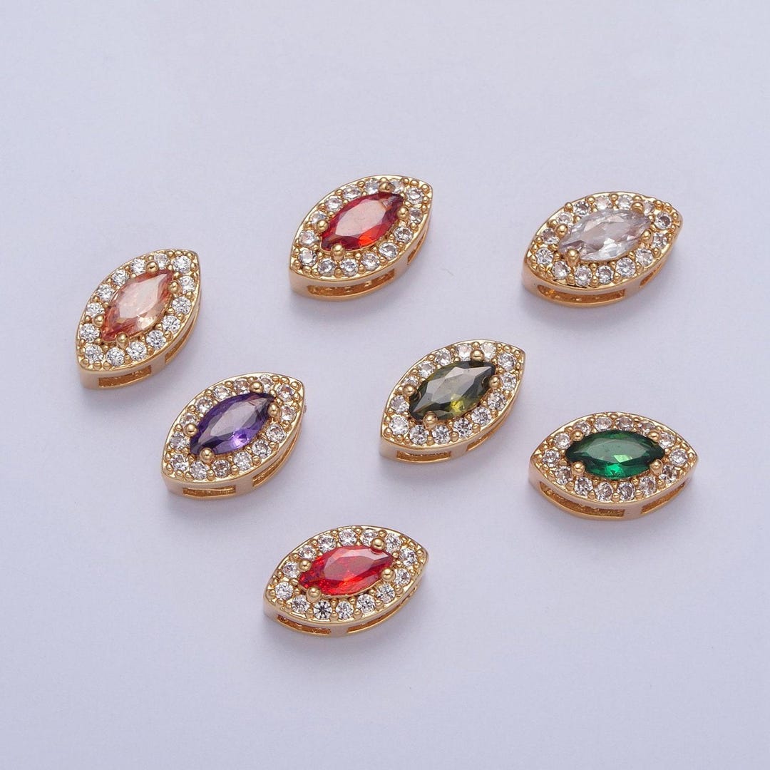 24k Gold Filled Dainty Elegant Spheroid Gemstones Cubic Zirconia Cz ...