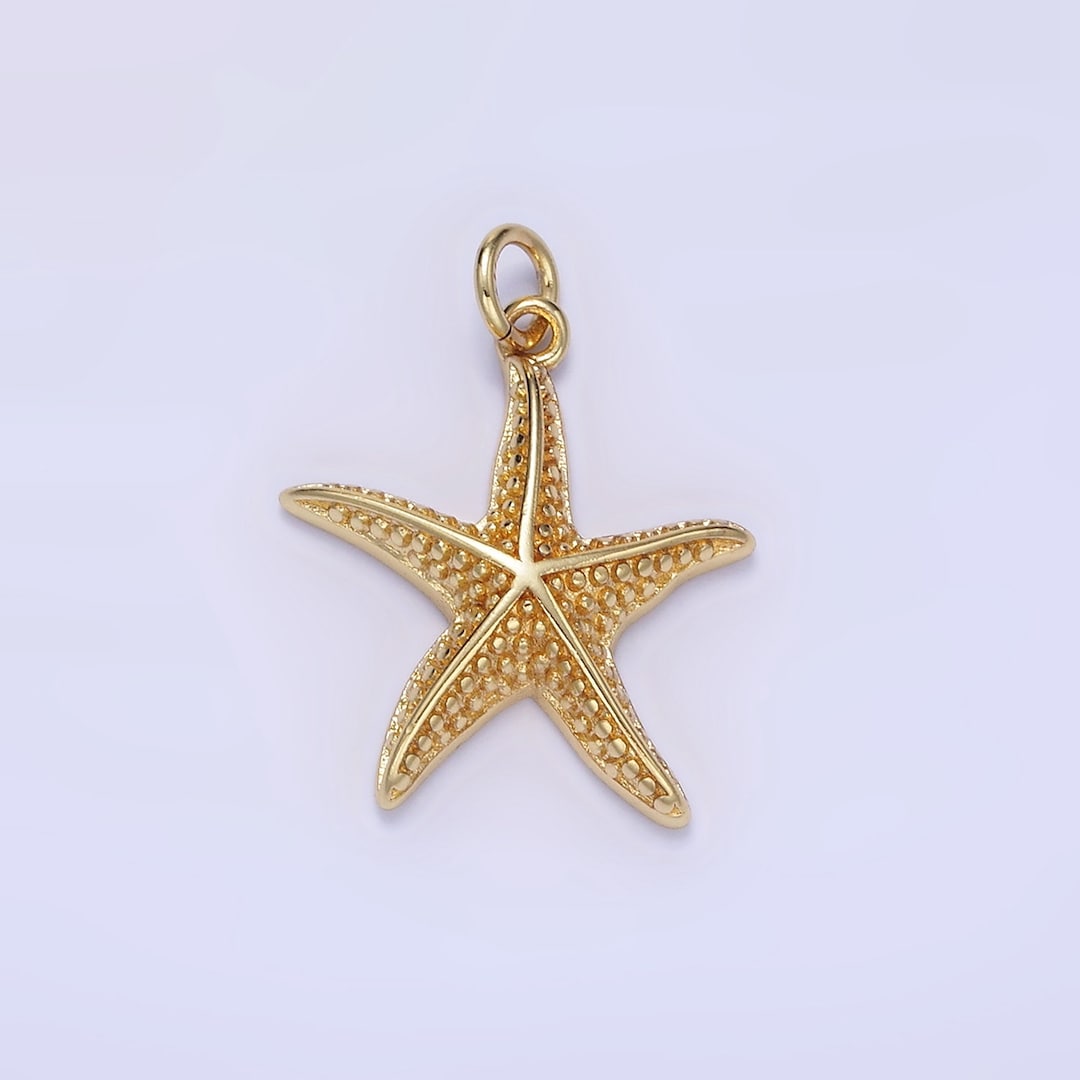 Gold Starfish Charms 24K Gold Filled Sea Star Pendant Starfish Charm ...