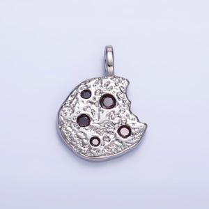 Gold Chocolate Chip Cookie Charm With CZ Snack Pendant Foodie Food ...